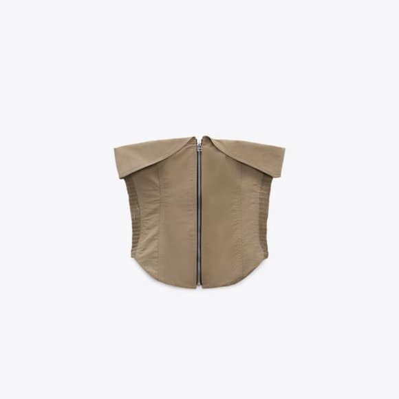 Zara | Tops | Zara Zipper Bustier | Poshmark